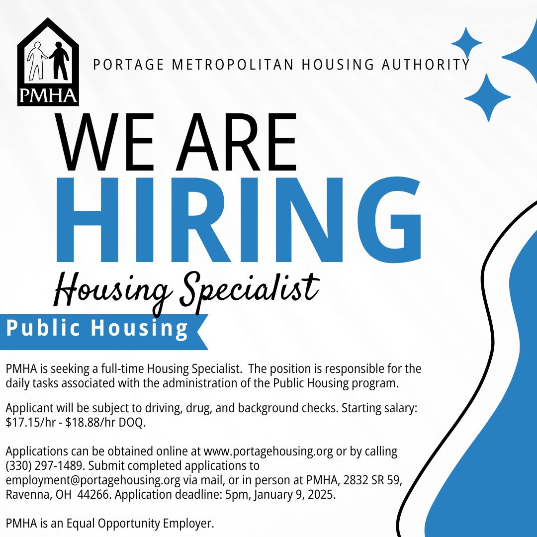 PH Housing Clerk - Portage Metropolitan Housing Authority